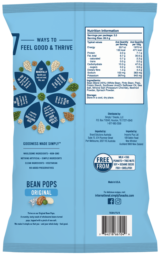 [Bundle of 2] Simply 7 Bean Pops- Original, 99g. – NaturesWisdom